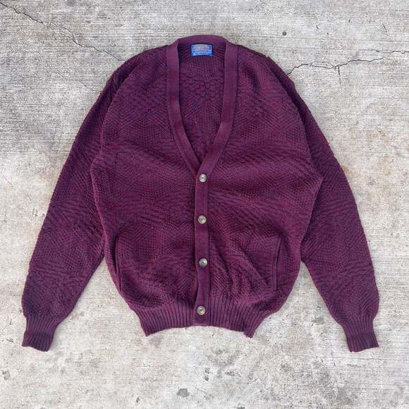 Pendleton | Sweaters | Vintage Pendleton Made In Usa Burgundy Wool Knit ...